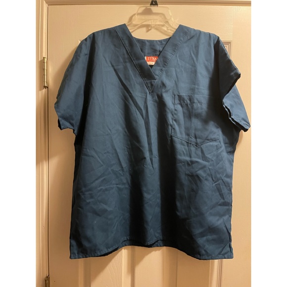 Tops | Large Texas Uniform Scrub Top 10 Cotton Blue Grey Like New Smoke ...